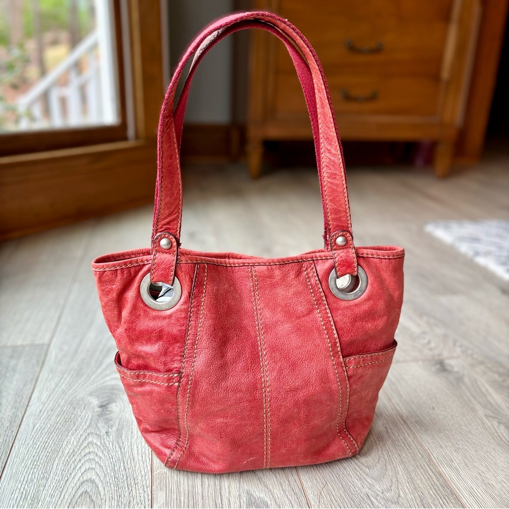 Fossil Hathaway Leather Shoulder Bag, Red Purse Satch… - Gem